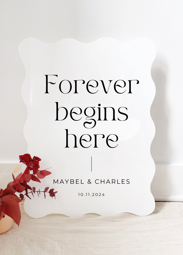 Split Welcome Sign – Timaru Wedding Design